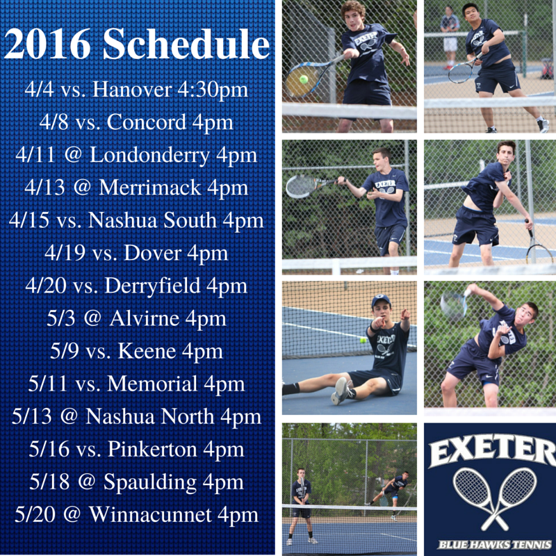 Season Schedule :: Exeter Blue Hawks Tennis